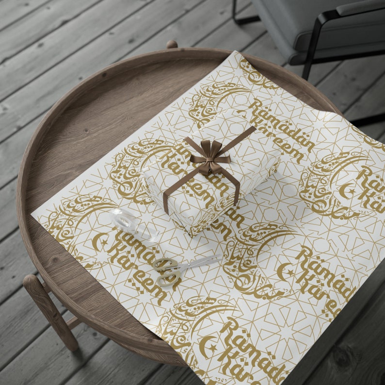 Ramadan Kareem Wrapping Papers - Islamic Art Wrapping Paper - Crescent ...