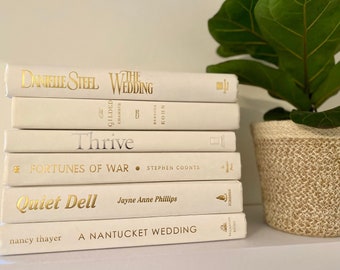 White Decorative Books - Etsy