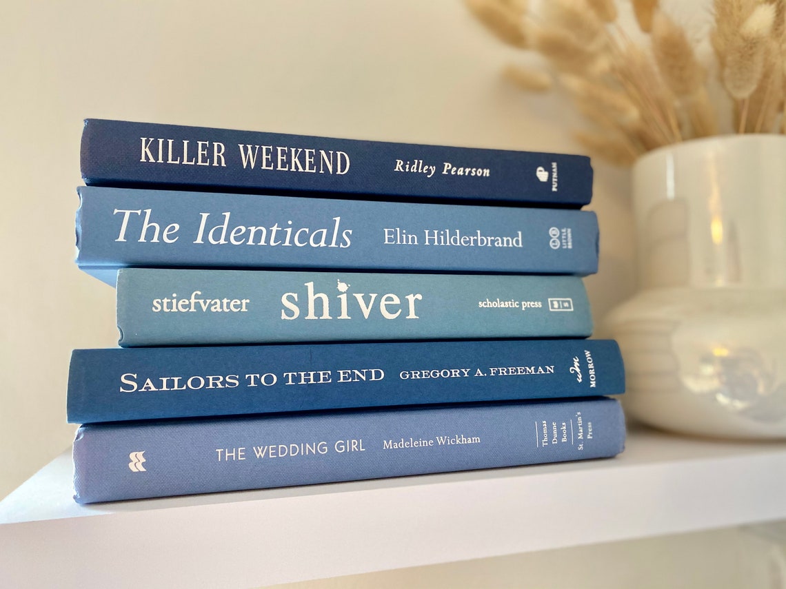Denim Book Bundle - Decorative Books for Decor (blue, Light Blue) - Etsy