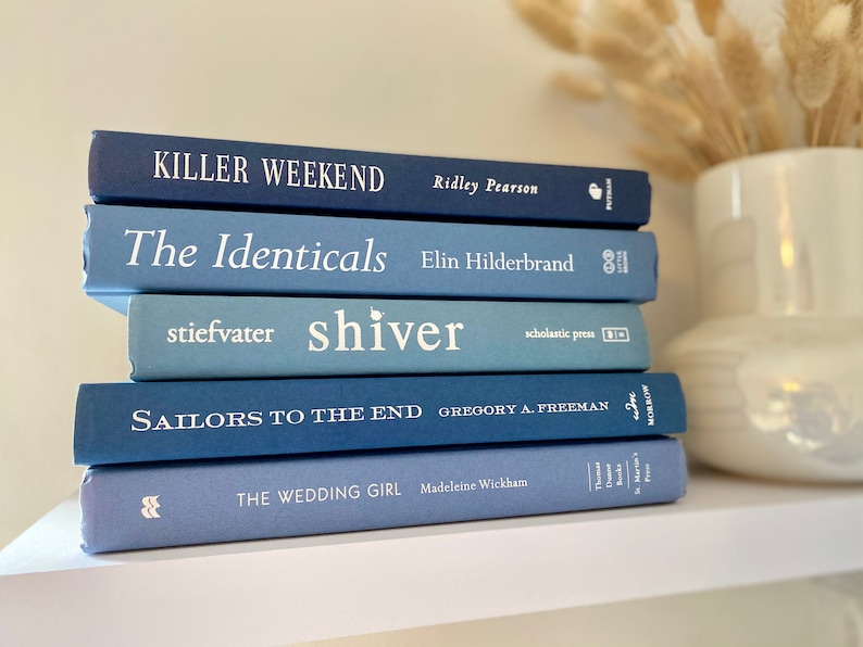 Denim Book Bundle - Decorative Books for Decor (blue, Light Blue) - Etsy