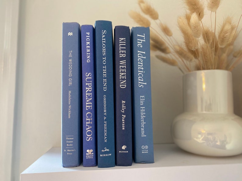 Denim Book Bundle - Decorative Books for Decor (blue, Light Blue) - Etsy
