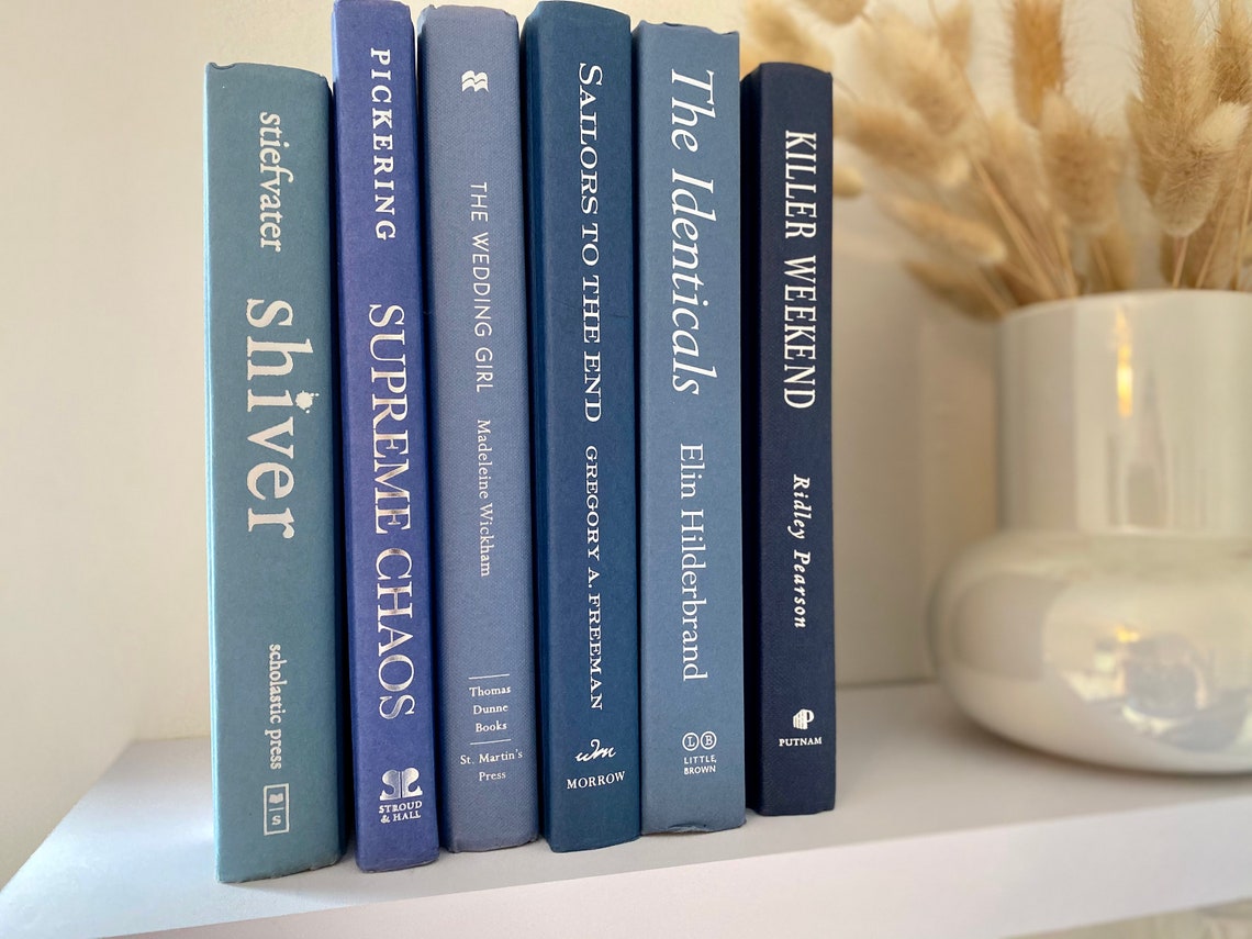 Denim Book Bundle - Decorative Books for Decor (blue, Light Blue) - Etsy