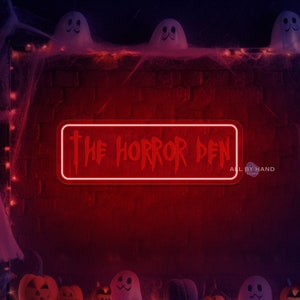 The Horror Den Neon Sign the Horror Den Sign Halloween LED Light ...