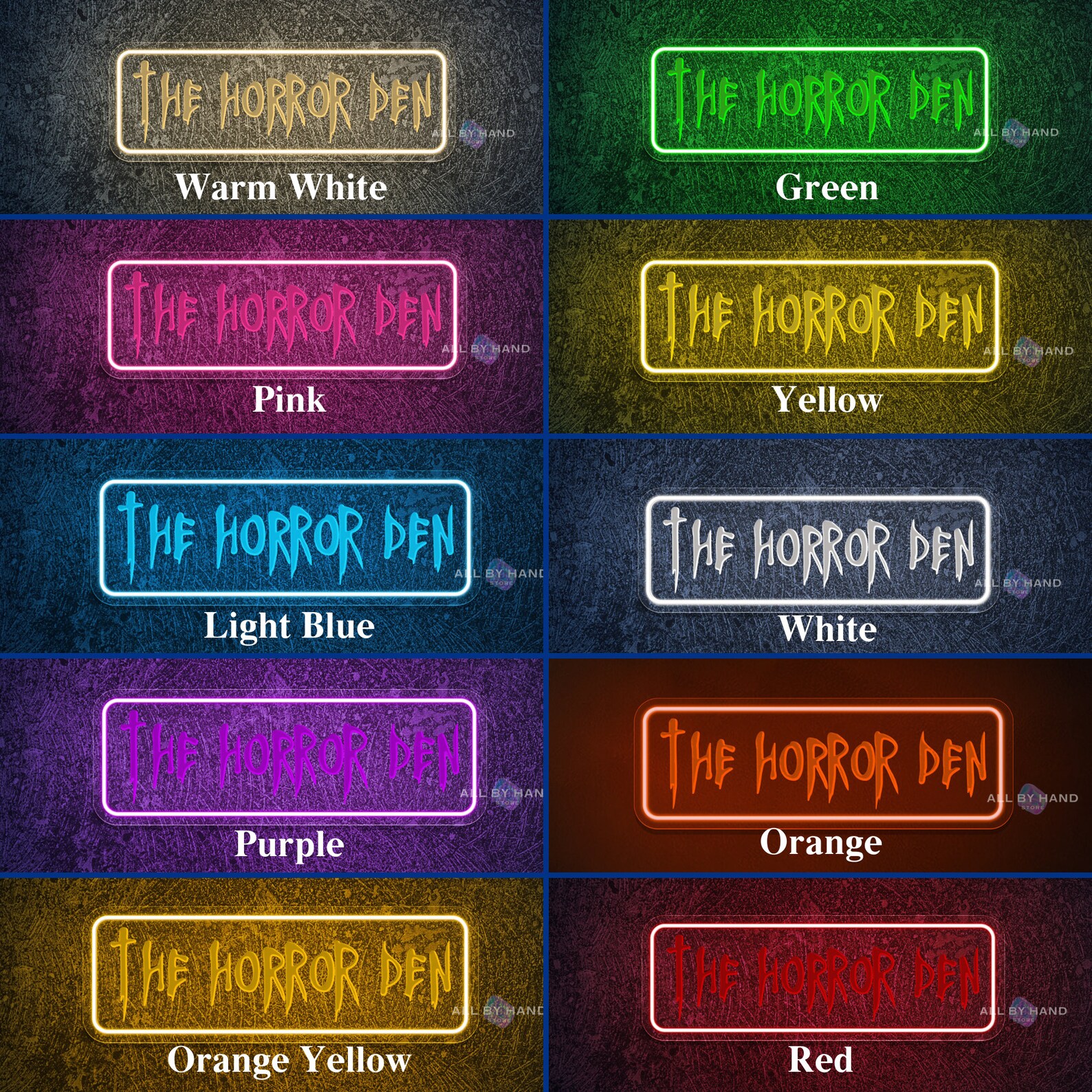 The Horror Den Neon Sign the Horror Den Sign Halloween LED Light ...