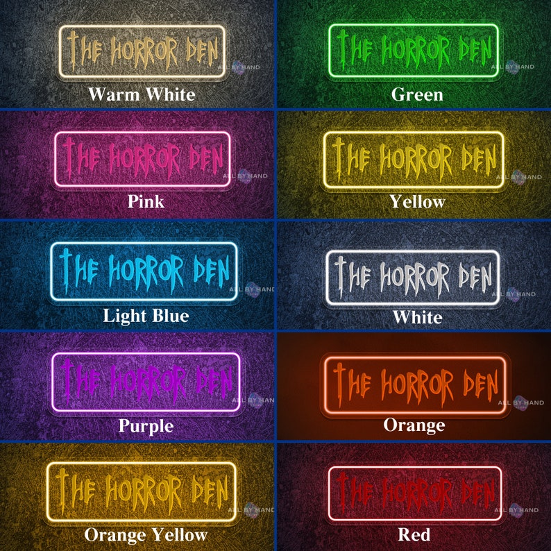 The Horror Den Neon Sign the Horror Den Sign Halloween LED Light ...