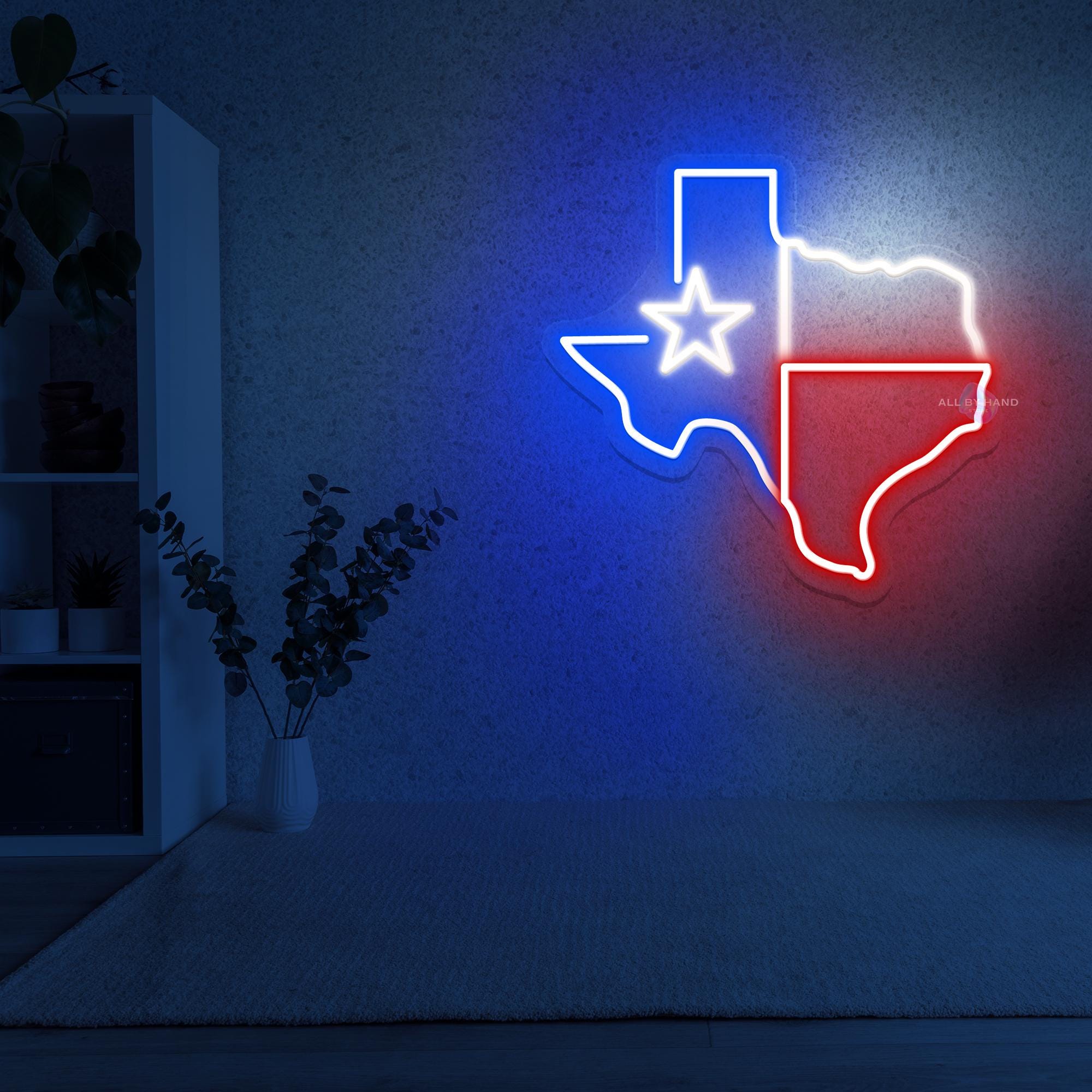 Texas Map Led Sign Texas Led Neon Sign Texas Wall Decors Cactus Neon ...
