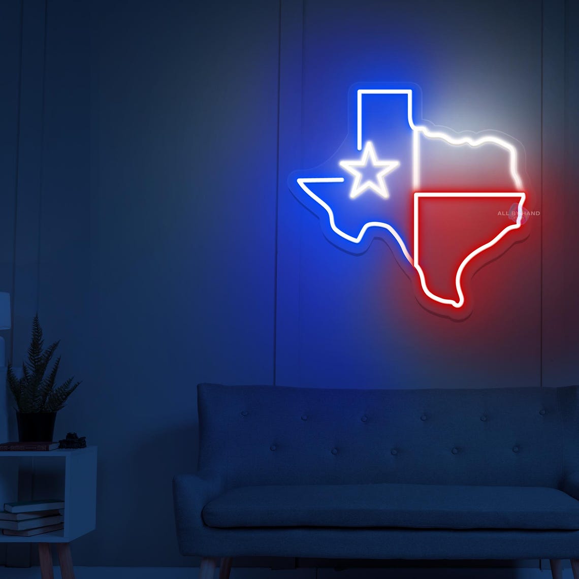 Texas Map Led Sign Texas Led Neon Sign Texas Wall Decors Cactus Neon ...