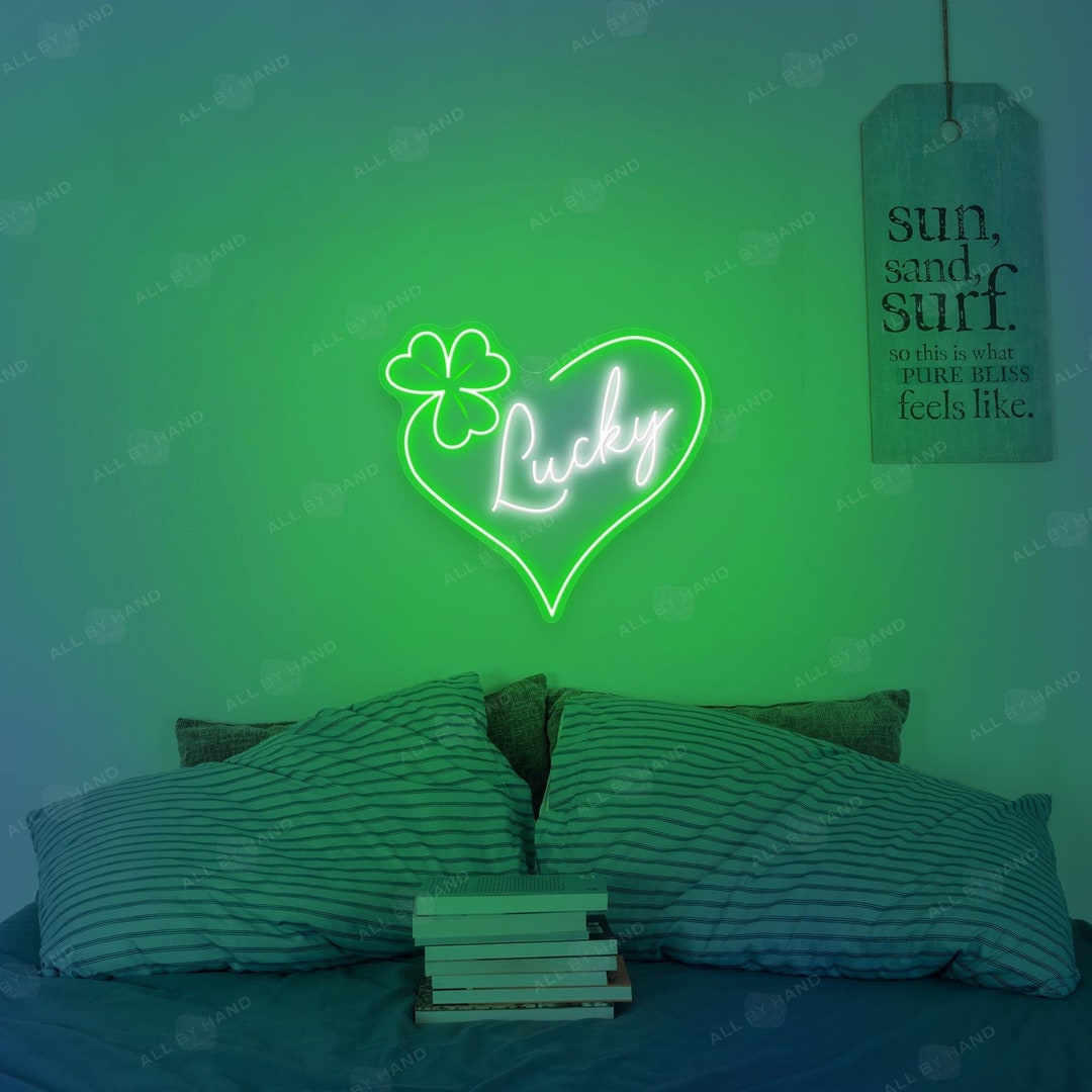 Lucky Shamrock Neon Sign 3 Leaf Clover Sign Custom Neon Sign St ...