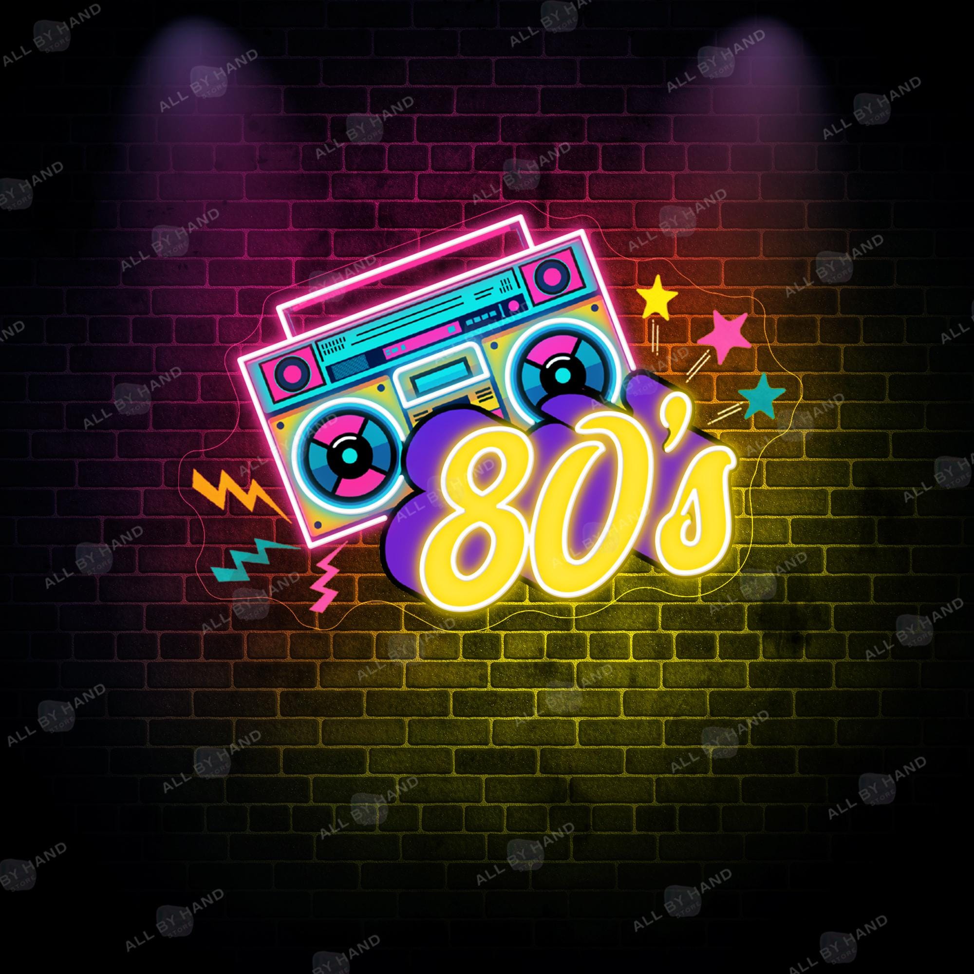 80s Neon Sign Custom Back to the 80s Retro Themed Party LED Neon Light Sign Personalized Disco ...