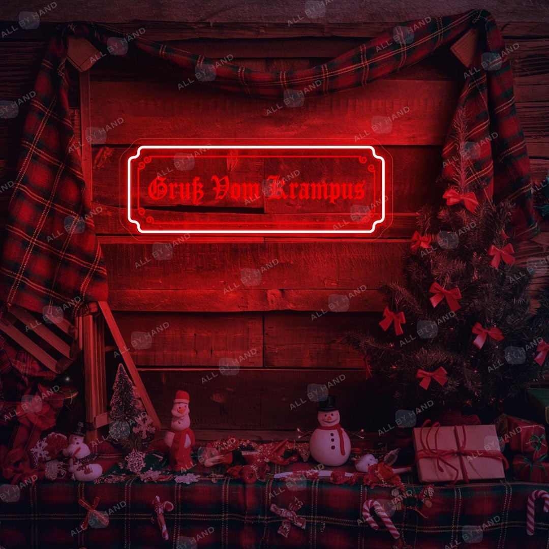 Krampus Sign Krampus Neon Sign Merry Krampus Christmas Decor Goth ...