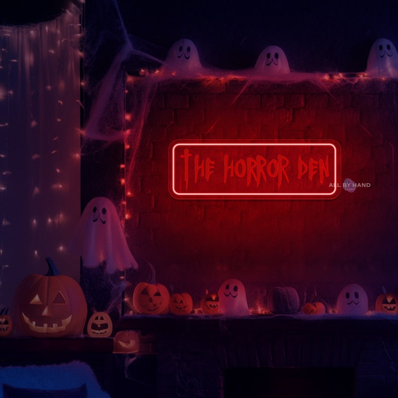 The Horror Den Neon Sign the Horror Den Sign Halloween LED Light ...