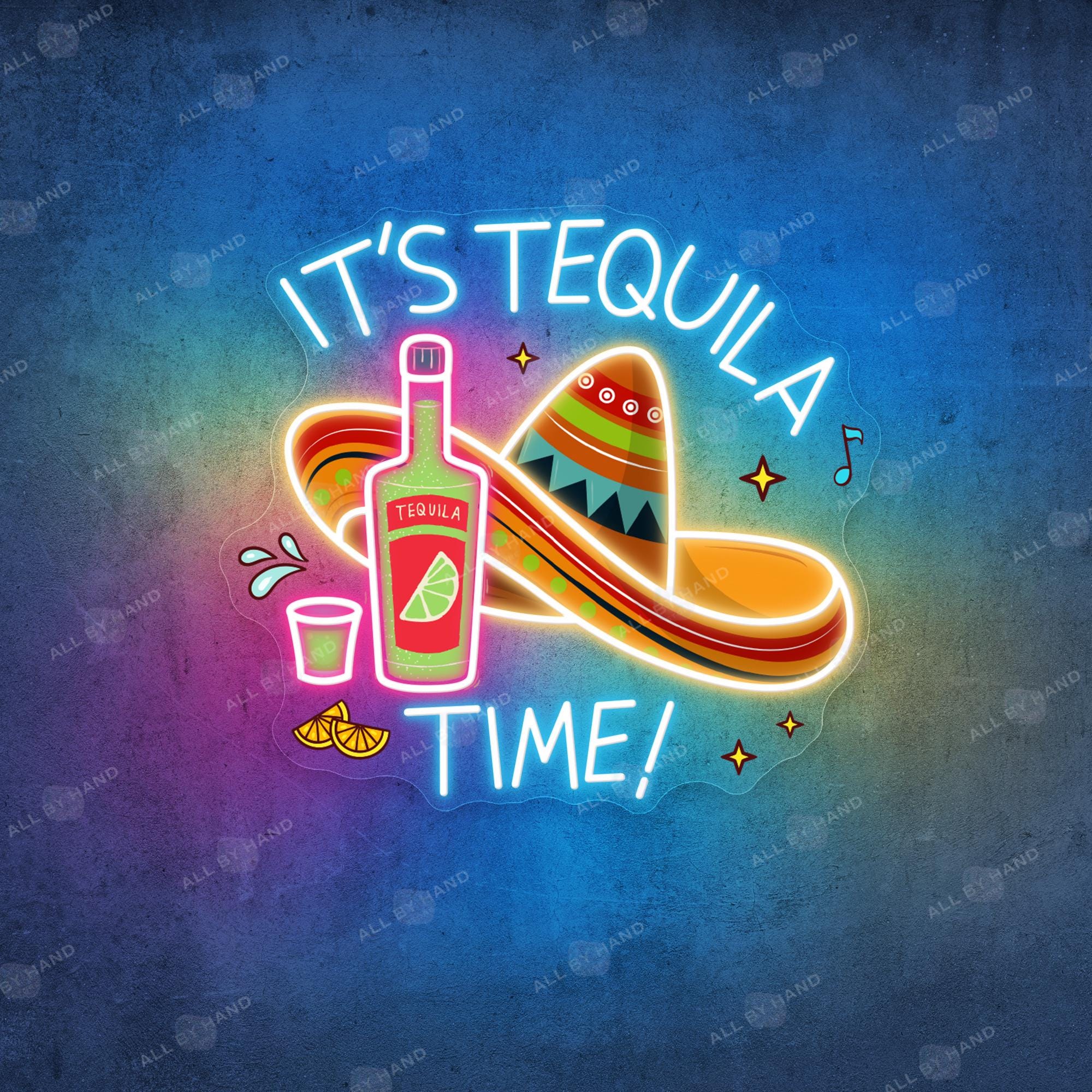 It's Tequila Time Neon Sign Tequila Mexican Led Sign Custom Tequila ...