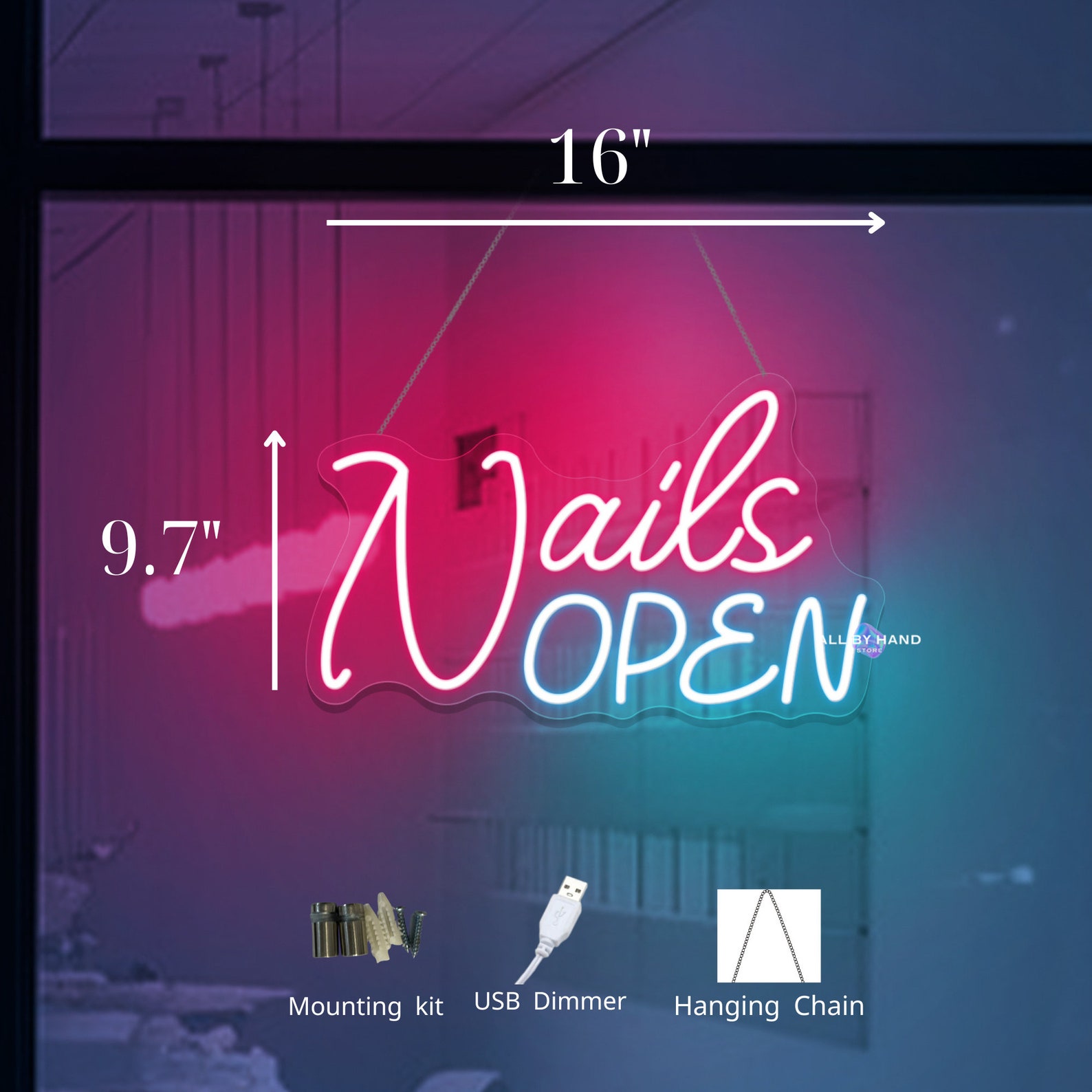 Nails Neon Sign Light up Nails Sign Nails Open Neon Sign Nails LED ...