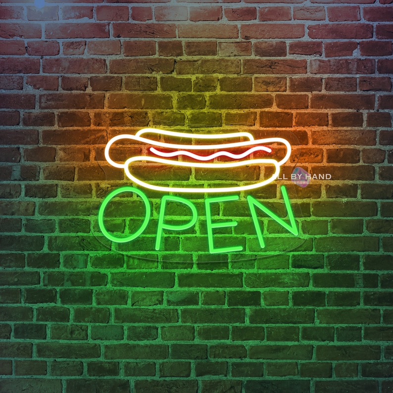 Hot Dog Sign Hot Dogs Neon Sign Hot Dog LED Light Business Neon Sign ...