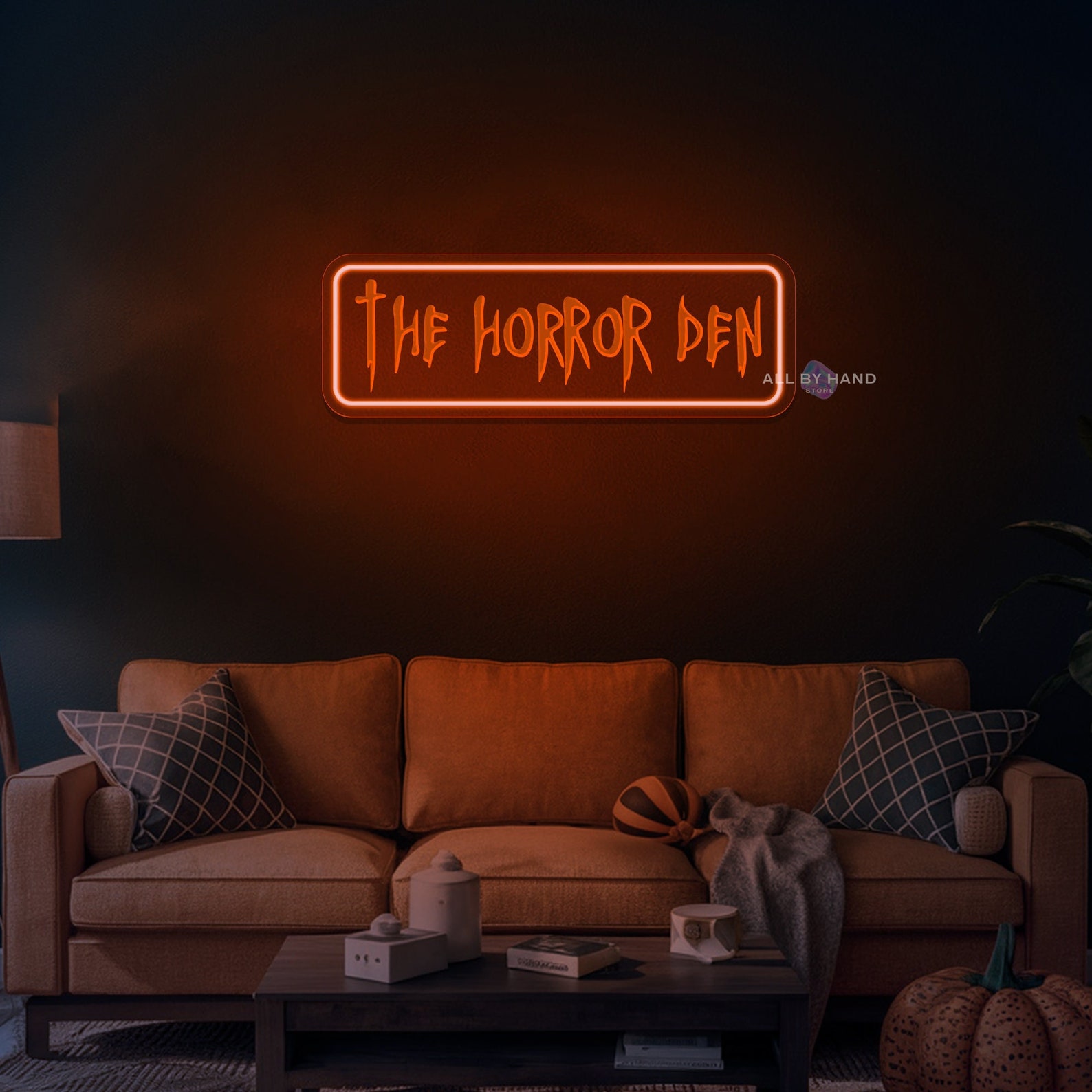 The Horror Den Neon Sign the Horror Den Sign Halloween LED Light ...