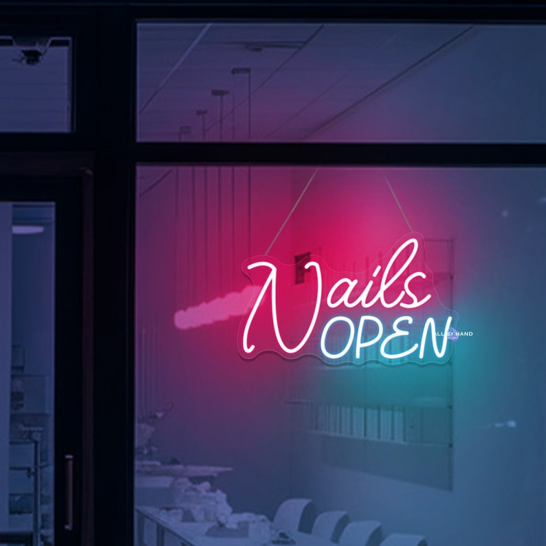 Nails Neon Sign Light up Nails Sign Nails Open Neon Sign Nails LED ...