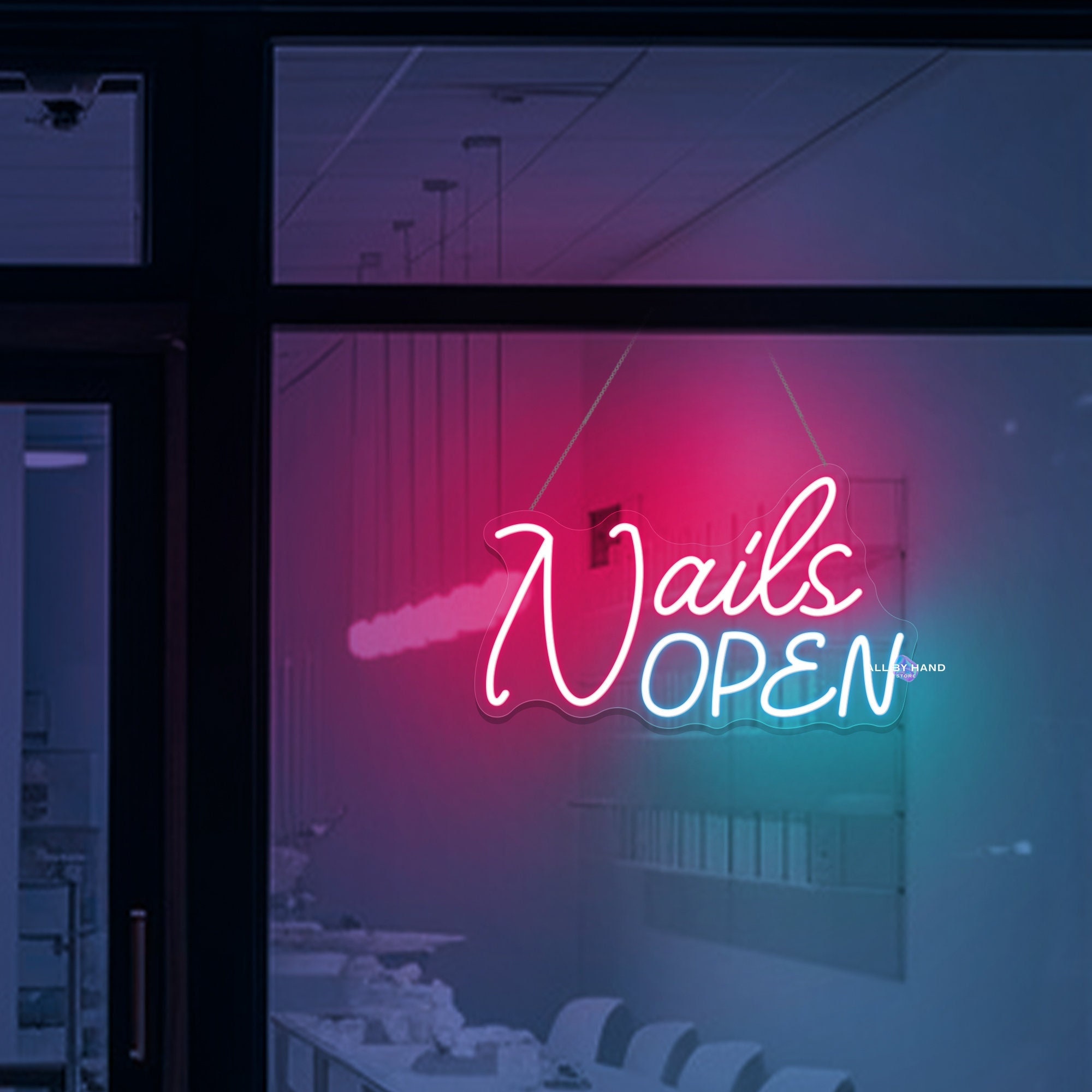 Nails Neon Sign Light up Nails Sign Nails Open Neon Sign Nails LED ...