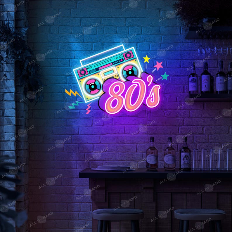 80s Neon Sign Custom Back to the 80s Retro Themed Party LED Neon Light ...