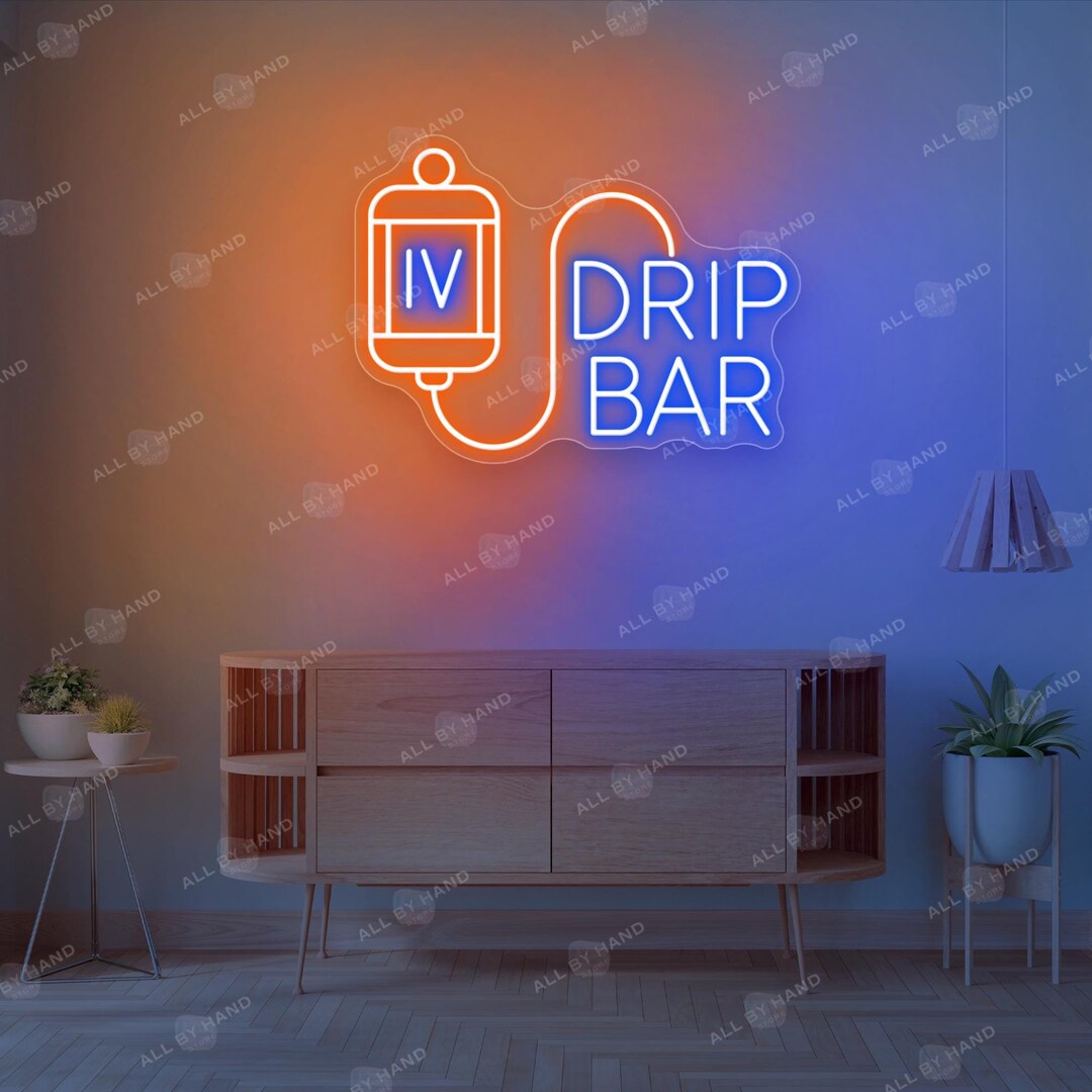 IV Drip Bar Neon Sign IV Therapy LED Light Sign Beauty Salon Decor ...