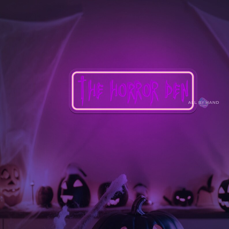 The Horror Den Neon Sign the Horror Den Sign Halloween LED Light ...