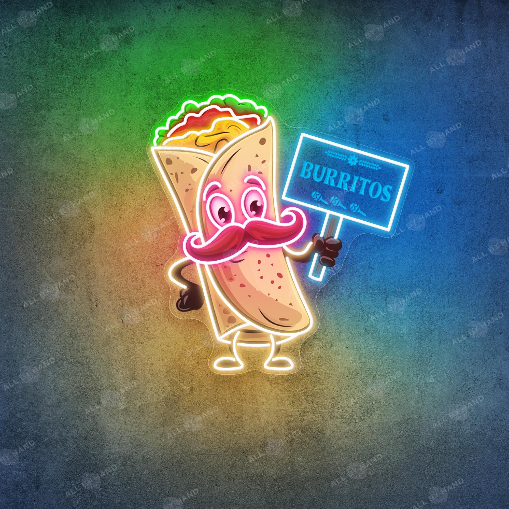 Burrito Neon Sign Burrito Led Light Mexico Burrito Led Light Burritos ...