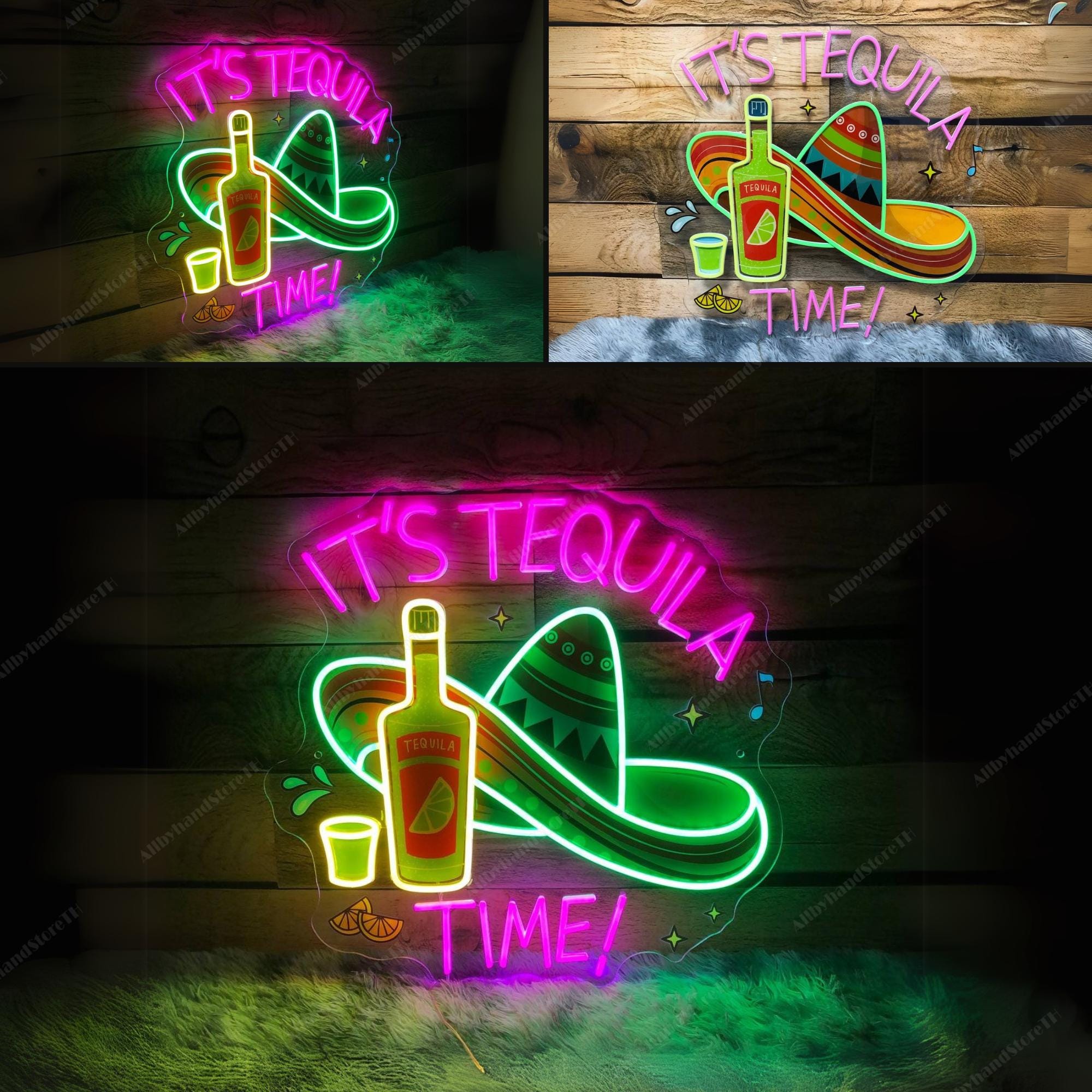 It's Tequila Time Neon Sign Tequila Mexican Led Sign Custom Tequila ...