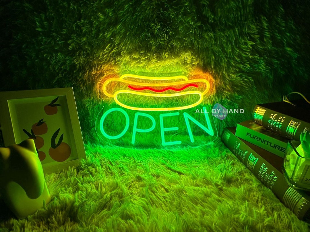 Hot Dog Sign Hot Dogs Neon Sign Hot Dog LED Light Business Neon Sign ...