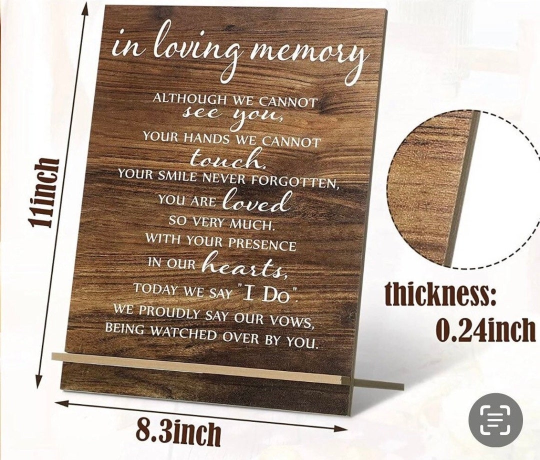 In Loving Memory Wedding Table Sign - Etsy