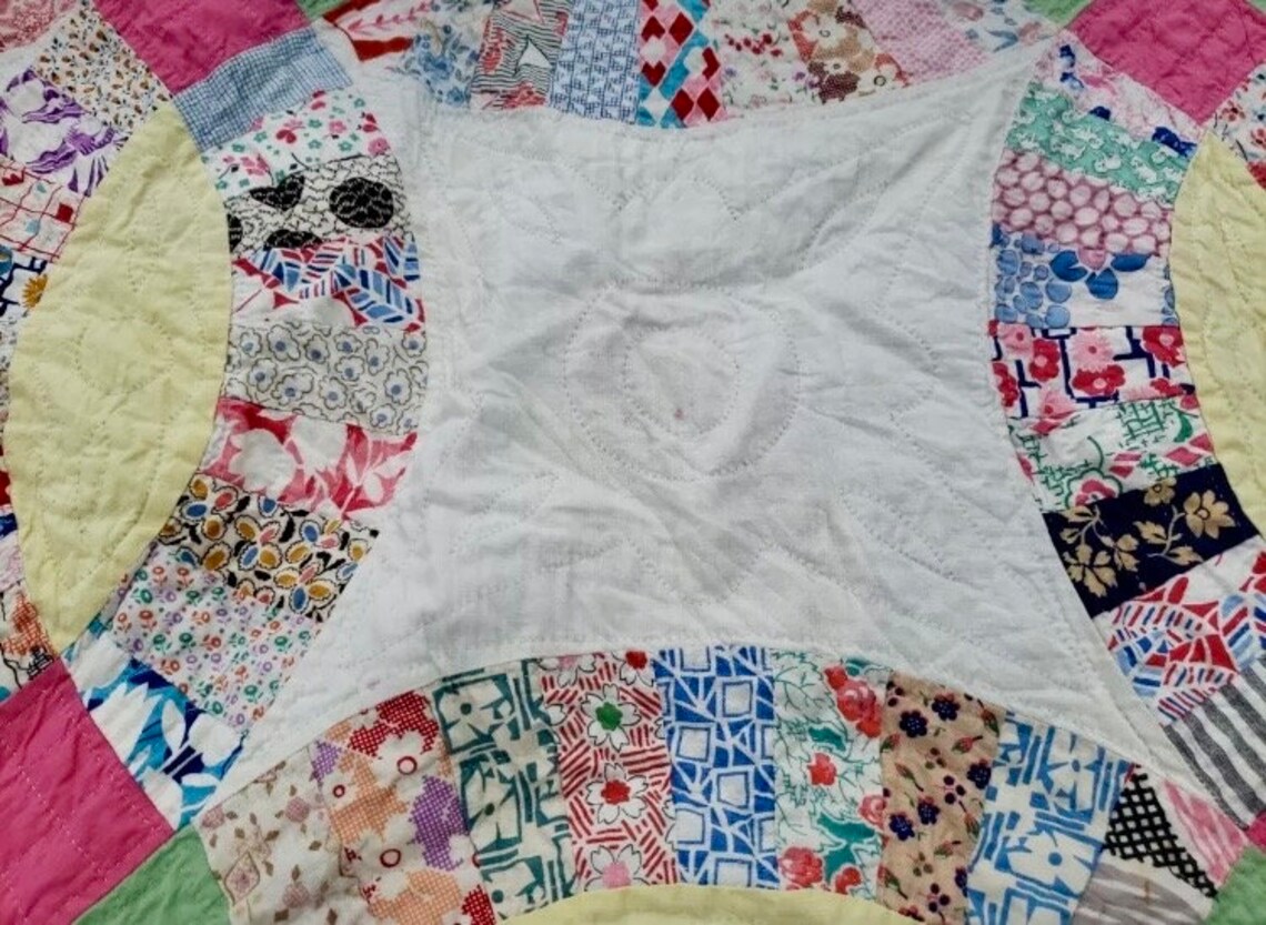 Antique Double Wedding Ring Quilt - Etsy