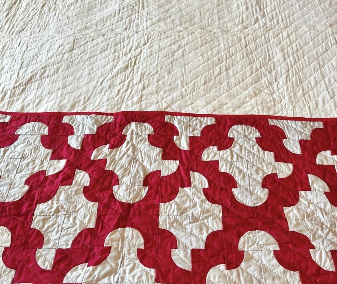 Antique Drunkards Path Quilt - Etsy