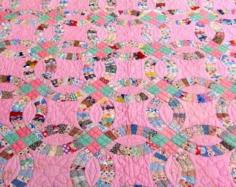 Antique Double Wedding Ring Quilt - Etsy