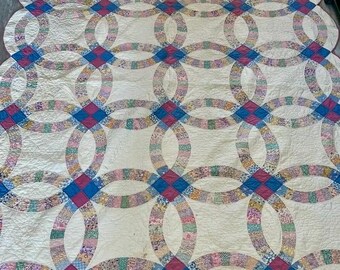 Antique Double Wedding Ring Quilt - Etsy