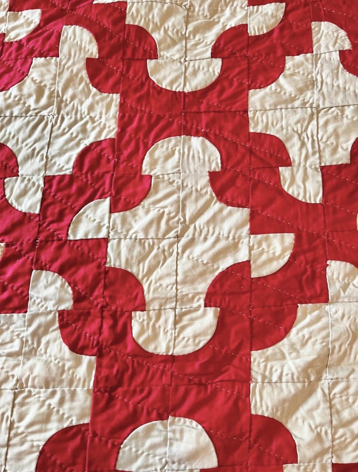 Antique Drunkards Path Quilt - Etsy