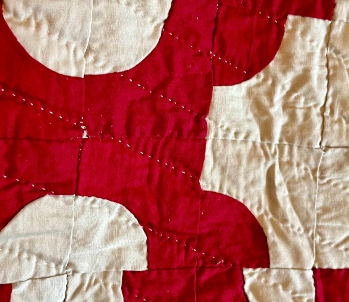 Antique Drunkards Path Quilt - Etsy