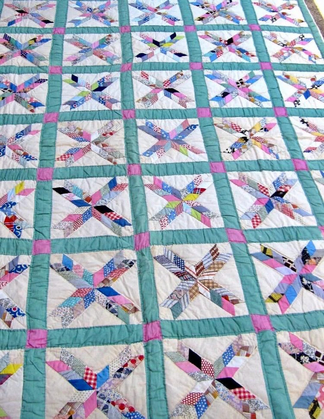 Antique X Marks the Spot Quilt - Etsy
