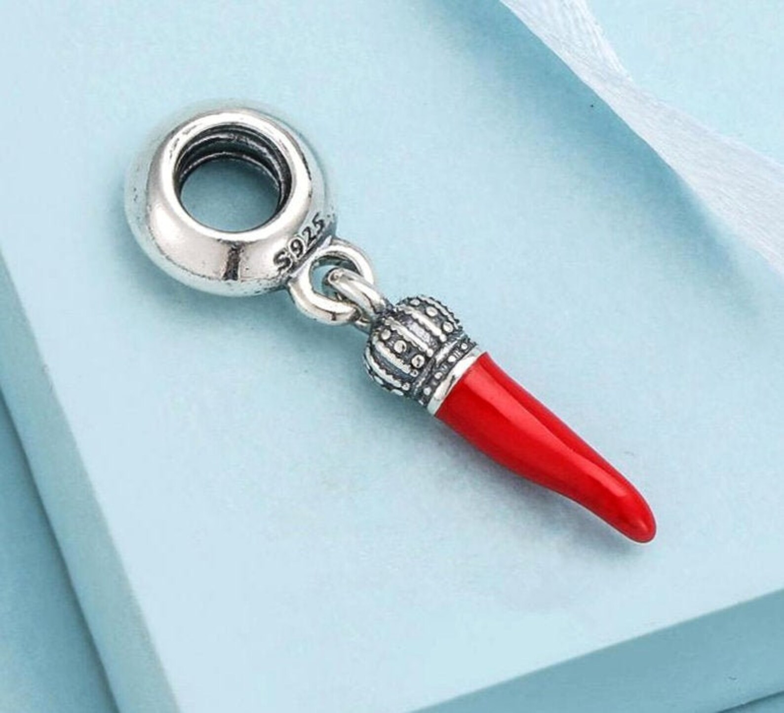 925 Sterling Silver Red Chili Pepper Pendant Charm for Pandora | Etsy