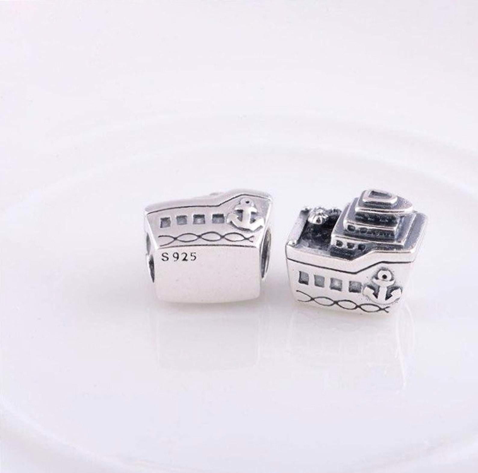 925 Sterling Silver Cruise Ship Charm for Pandora Charm | Etsy