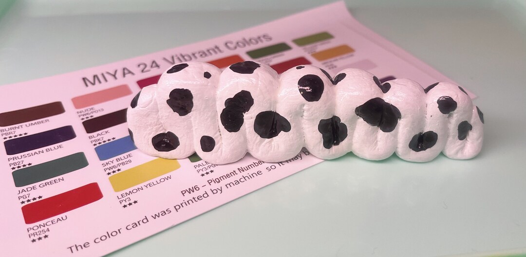 Cute Cow Print Blob Paint Brush Rest Holder Hard Polymer Acrylic ...
