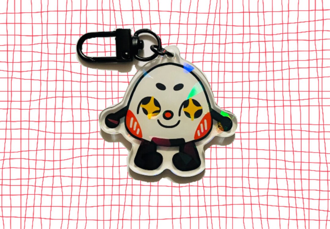 Ichigiri the Plum Rice Ball Holographic Keychain - Cute Onigiri Acrylic ...