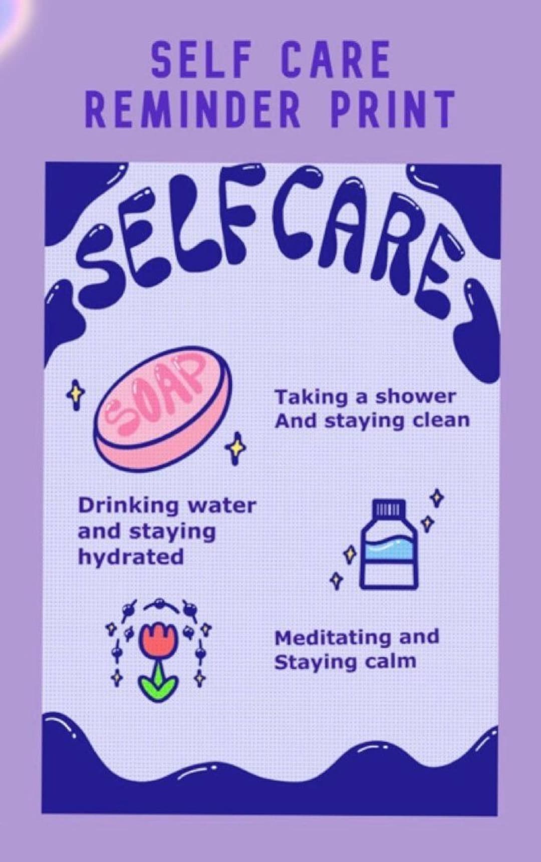 Self Care Reminder Thick Card Print — Postcard - Etsy