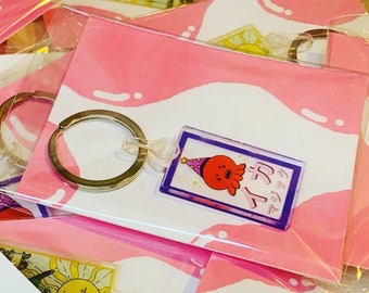 Cute Squid Keychain | Etsy