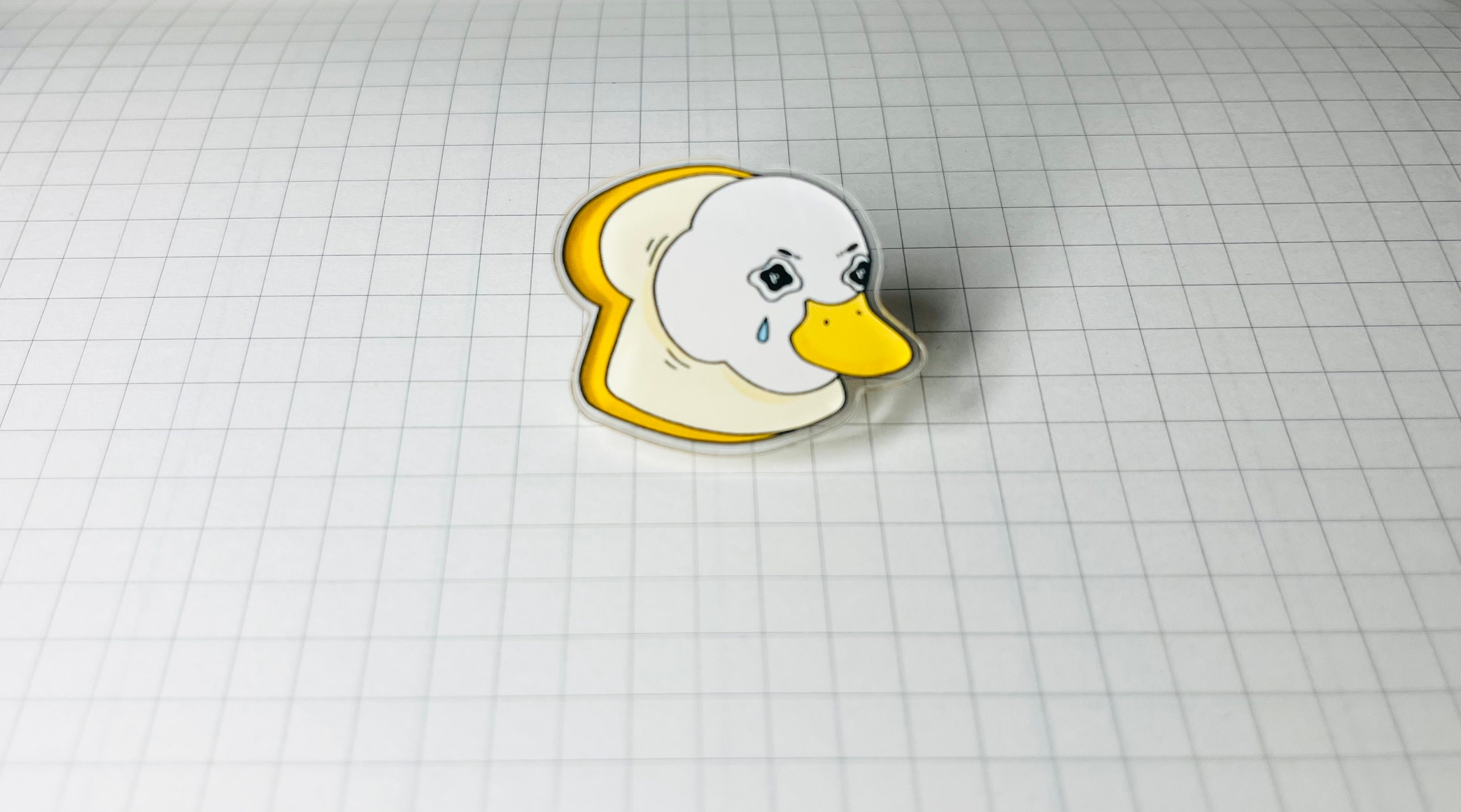 Crying Duck Stuck in A Bread Pin Cute Acrylic Pin - Etsy
