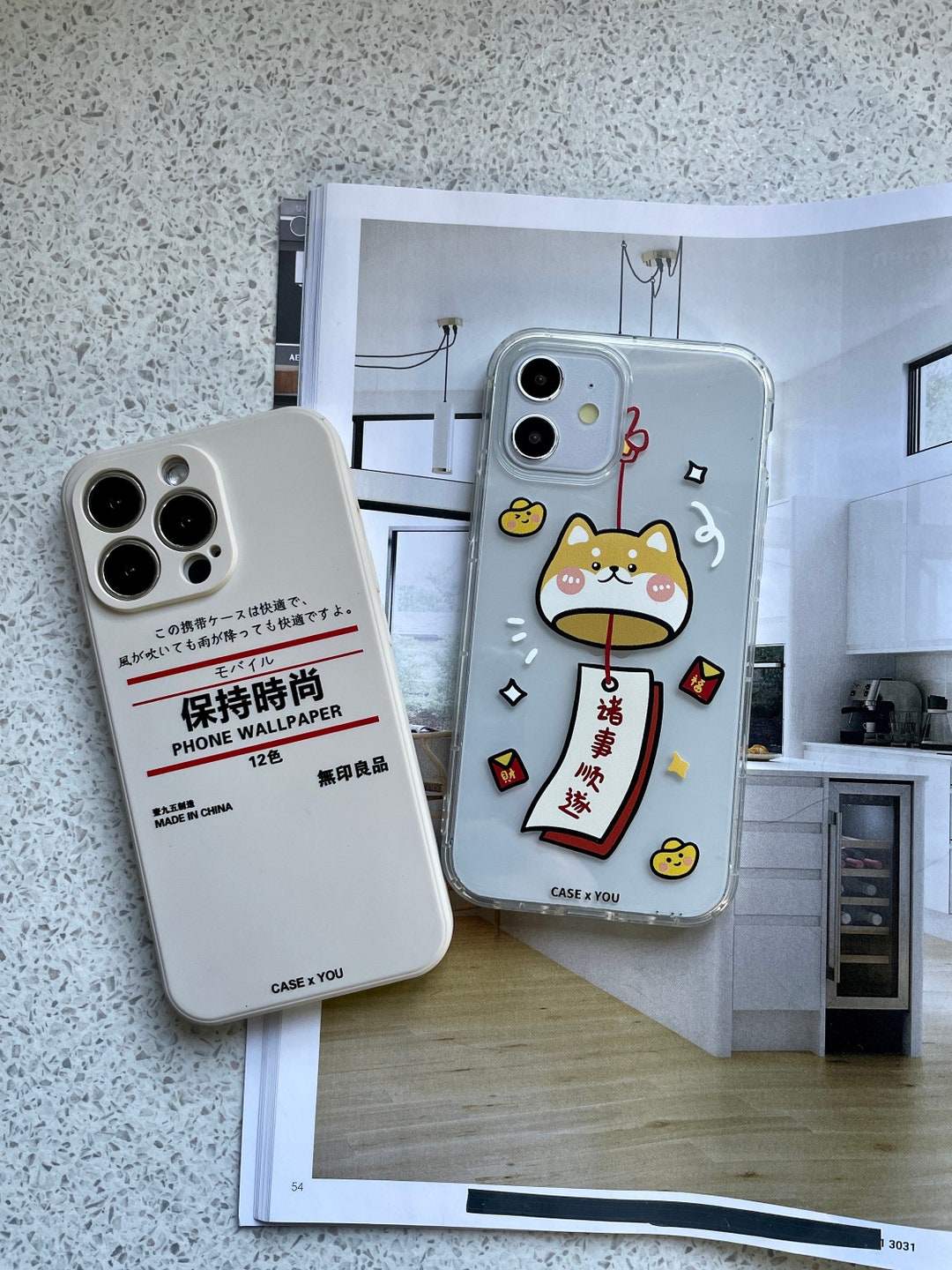 Kawaii Japanese Shiba Inu Dog Beige Muji Theme Clear Shockproof iPhone ...