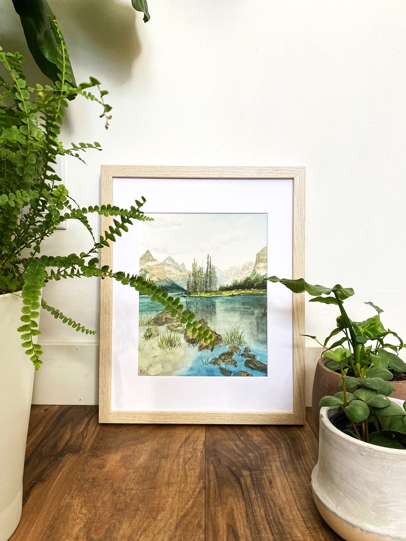 Spirit Island Print, Maligne Lake Painting, Japer Art Print, Alberta ...