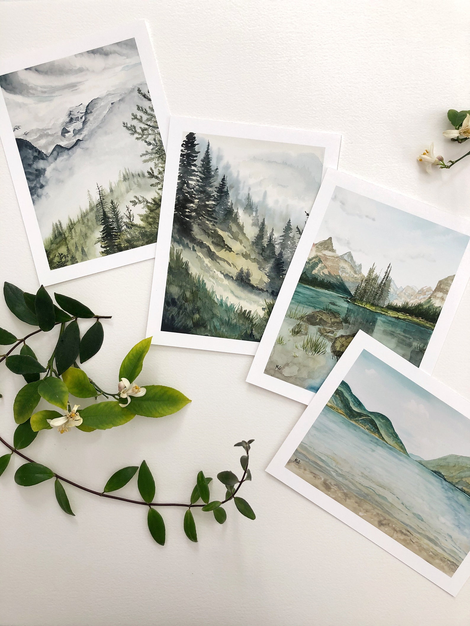 Spirit Island Landscape Print, Maligne Lake Watercolor Painting, Japer ...