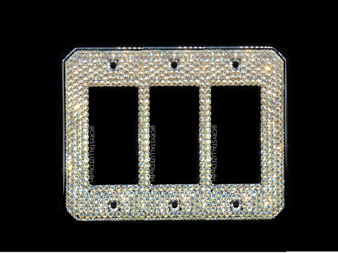 Austrian Crystal Triple Rocker Switch Plate Bling Home Decor Toggle ...
