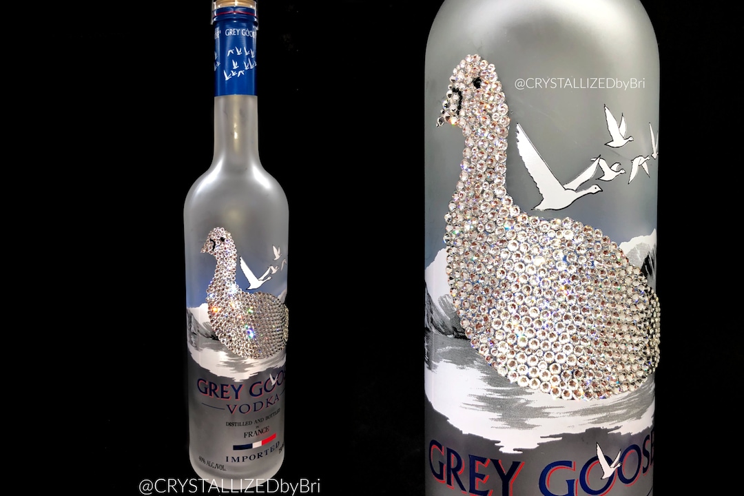 Austrian Crystal EMPTY Bling Grey Goose Bottle W/ Genuine Bling ...