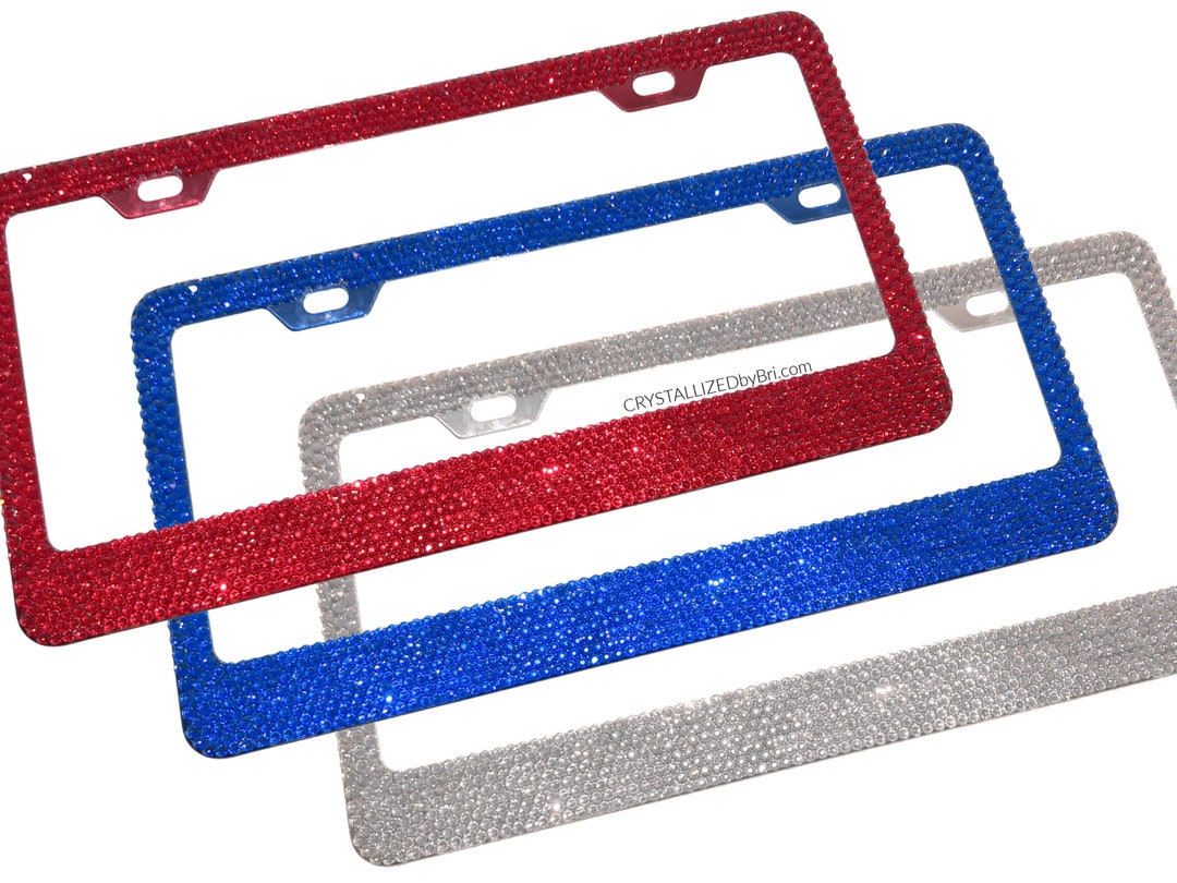 Austrian Crystal Thick License Plate Frame Bling Crystallized Bedazzled ...