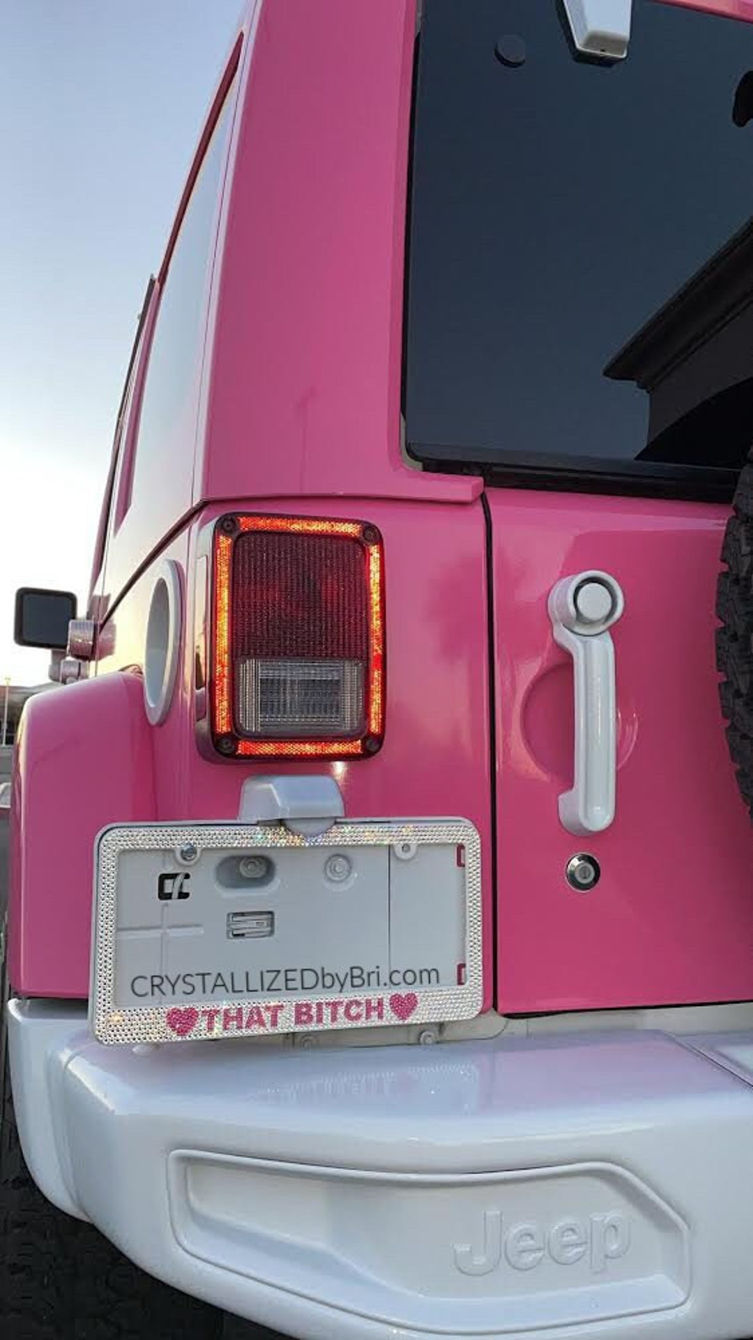 Austrian Crystal Custom License Frame W/ Genuine Bling Plate Holder ...