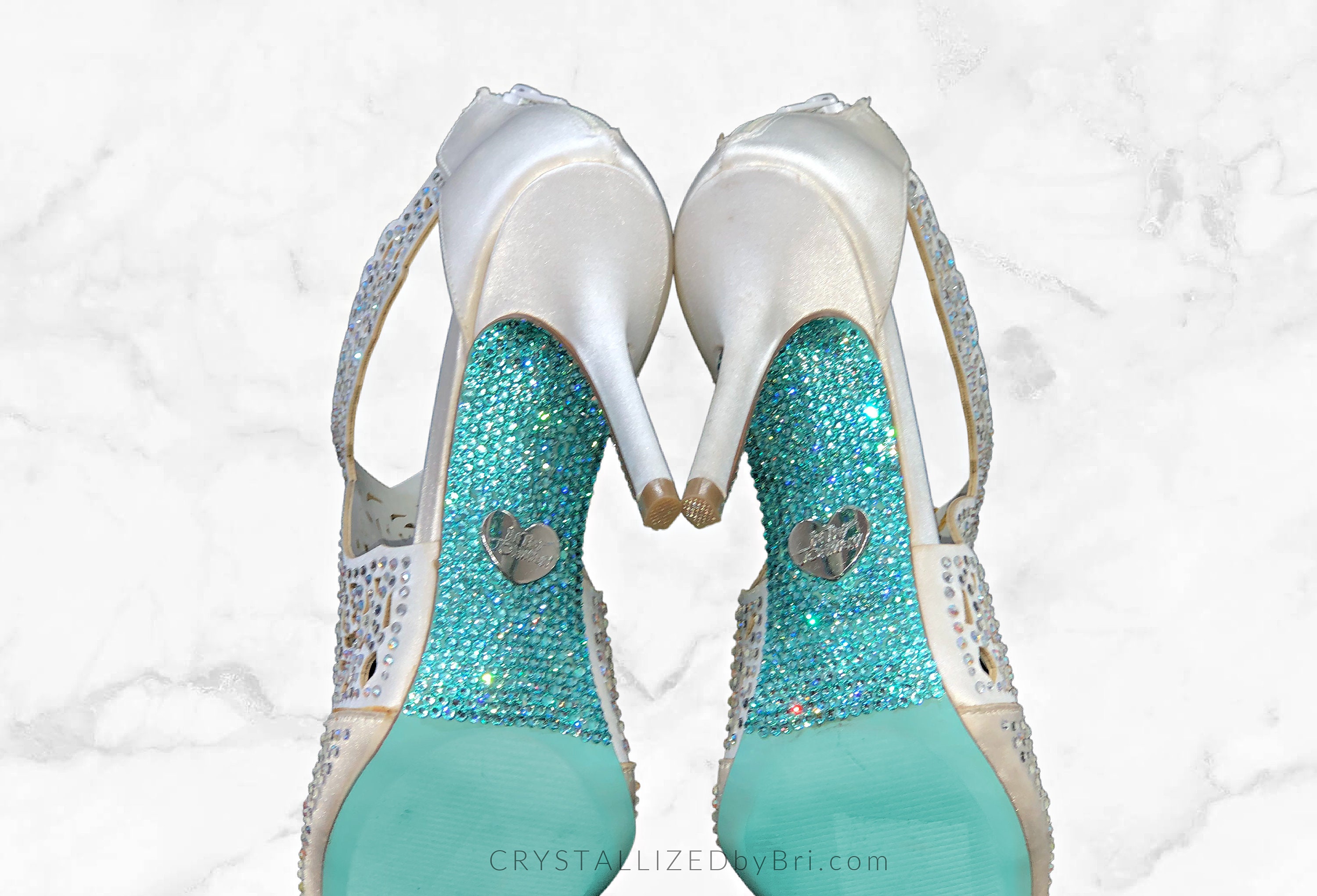 Austrian Crystal High Heel Soles Bedazzled Bling Custom Wedding Heels ...